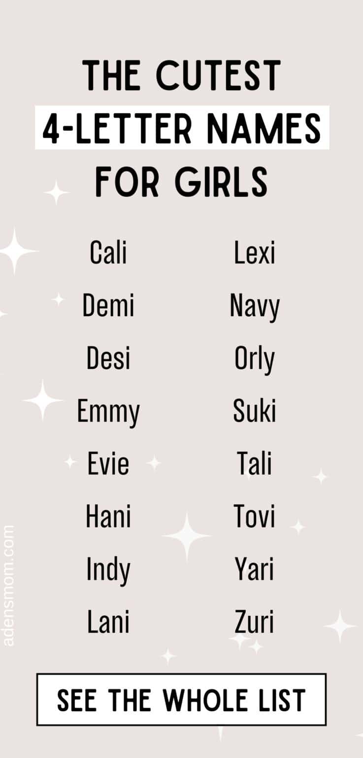 200 Effortlessly Cool 4-Letter Girl Names for 2025