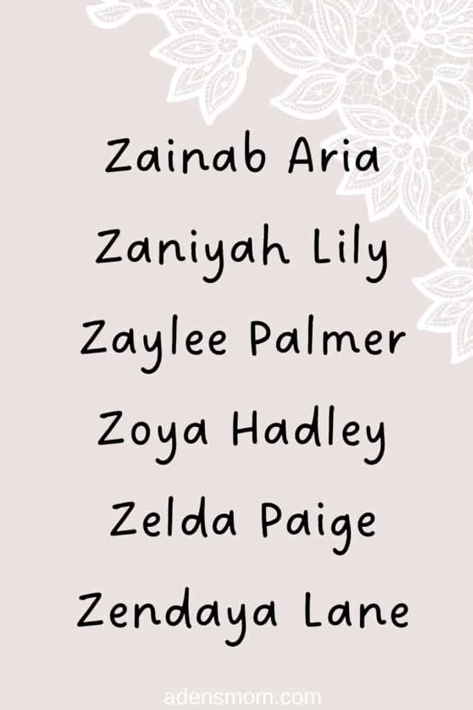 30 Unusual But Cool Girl Names That Start With Z 2024 30 Unusual But Cool Girl Names That Start With Z 2024