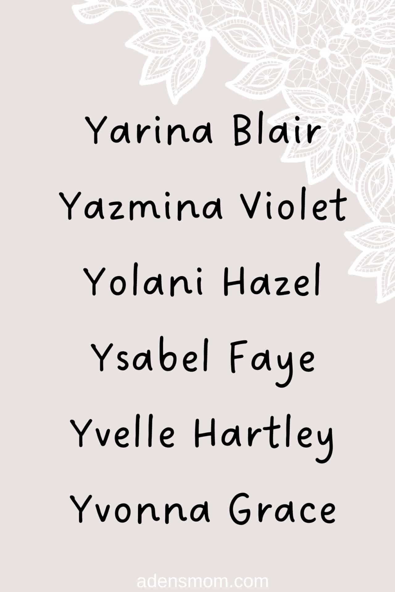 The 40 Best Girl Names that Start with Y for 2025