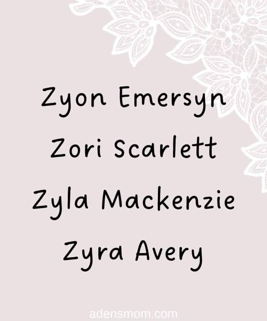 30 Unusual But Cool Girl Names That Start With Z 2024