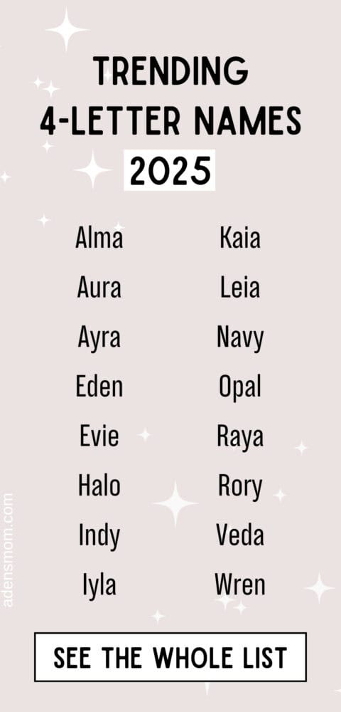 200 Effortlessly Cool 4-Letter Girl Names for 2025