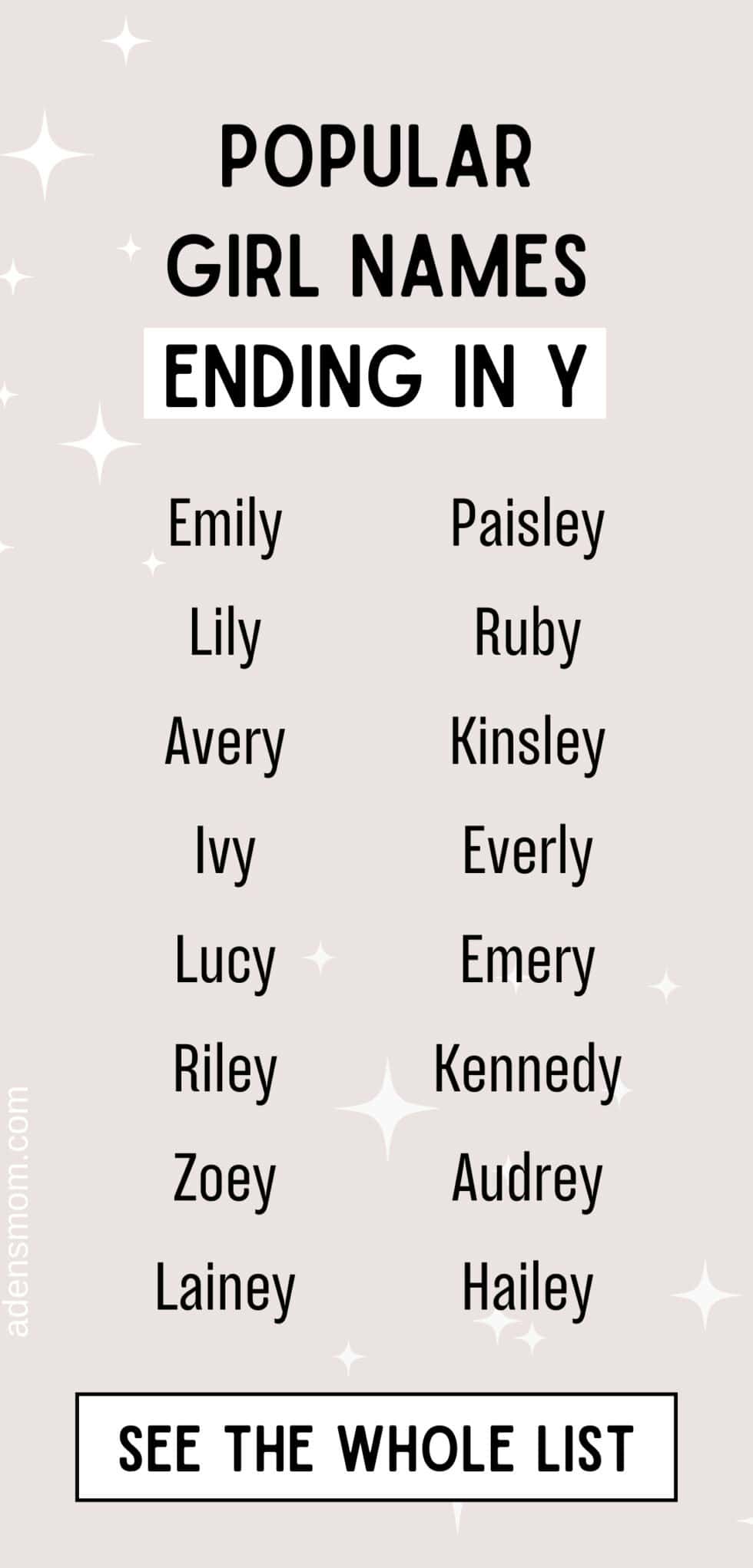 136 Trendy Girl Names Ending in Y That Will Dominate 2025