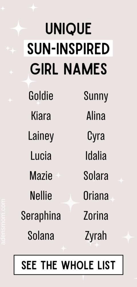 Names that Mean Sun: 250+ Radiant Baby Names for 2025