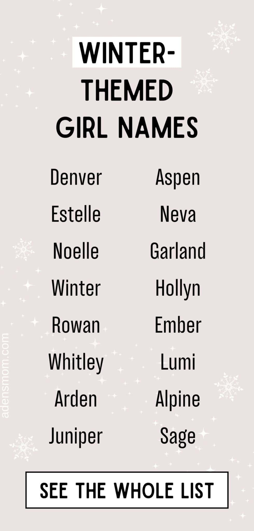 250+ Winter Names for Girls: Top Picks for 2025