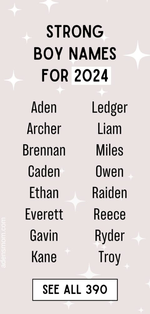 390 Strong Boy Names with Masculine Charm [New 2024]